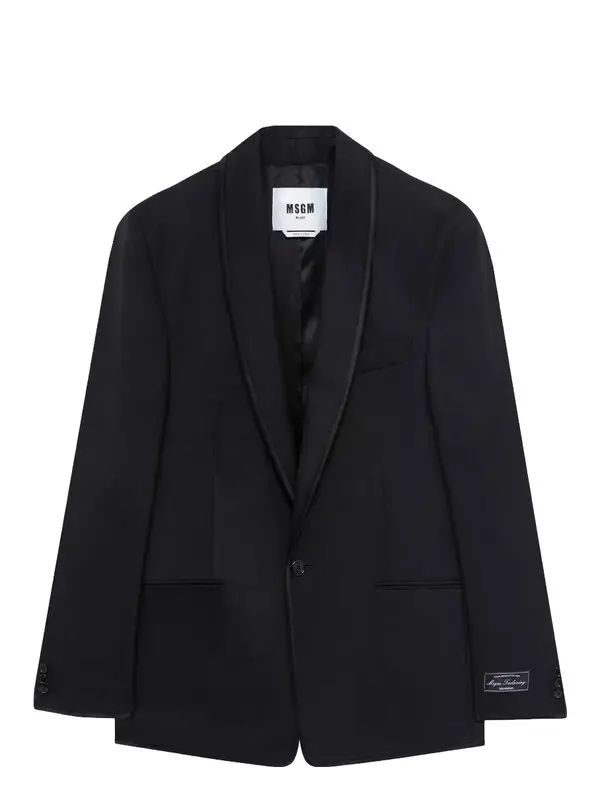 MSGM Shawl-lapel Tailored Blazer - Black