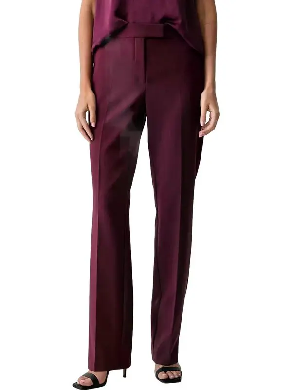 FRACOMINA Tailored Pressed Crease Trousers - Red