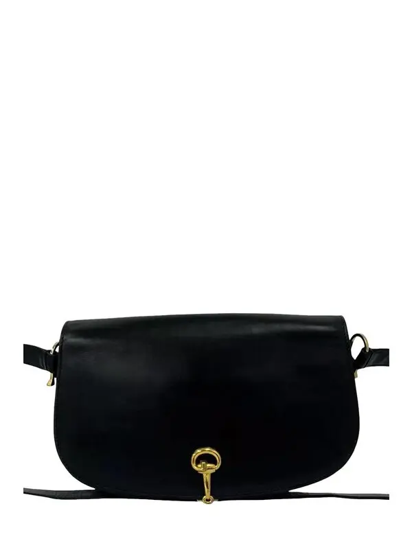 Gucci 1970-1980 Horsebit Shoulder Bag - Black