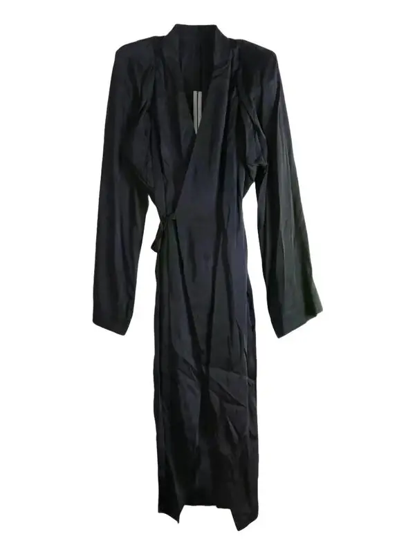 Rick Owens Wrap-style Padded Shoulder Coat - Black