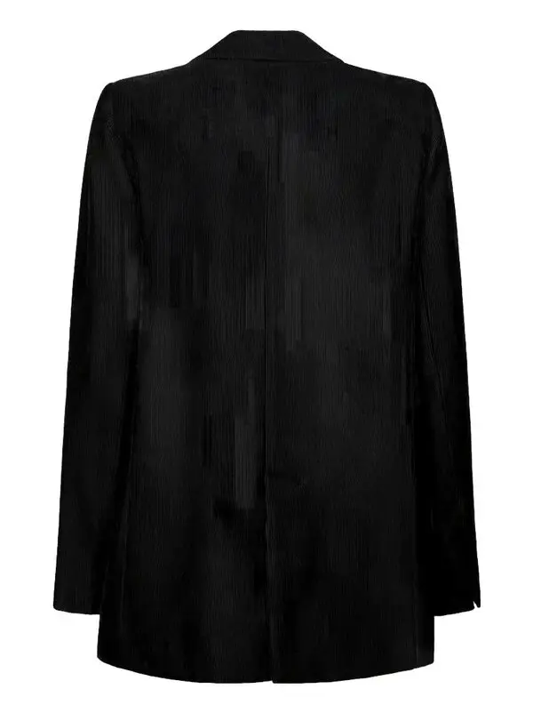 FORTE_FORTE Ribbed Velvet Blazer - Black