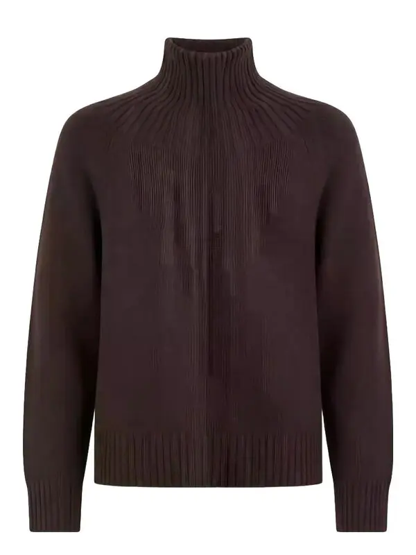 Michael Kors Ribbed-knit Raglan-sleeve Sweater - Brown