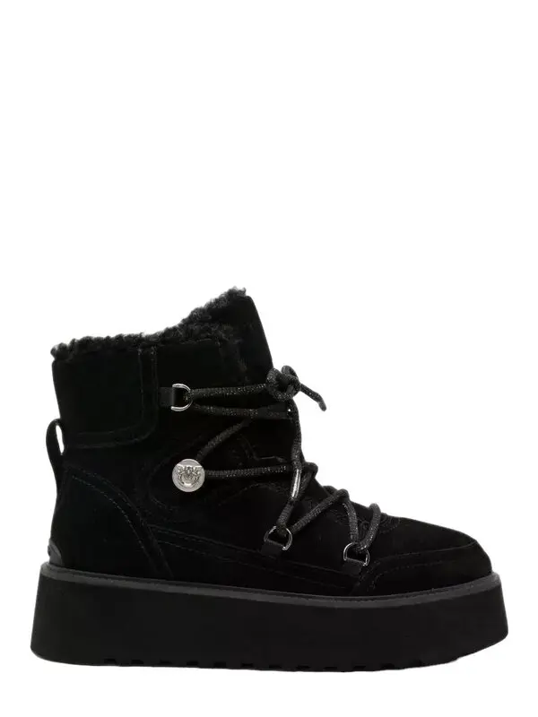 Pinko Lace-up Platform Boots - Black