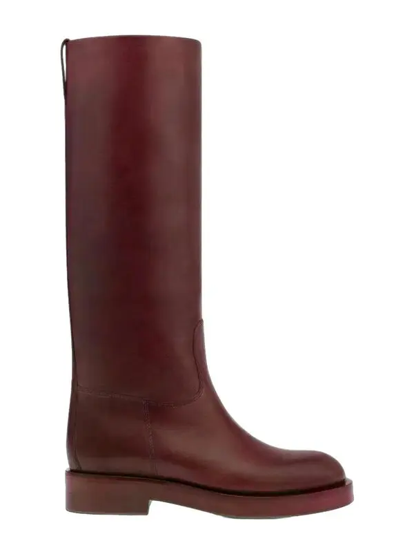 Paris Texas Napa Leather Knee-length Boots - Red