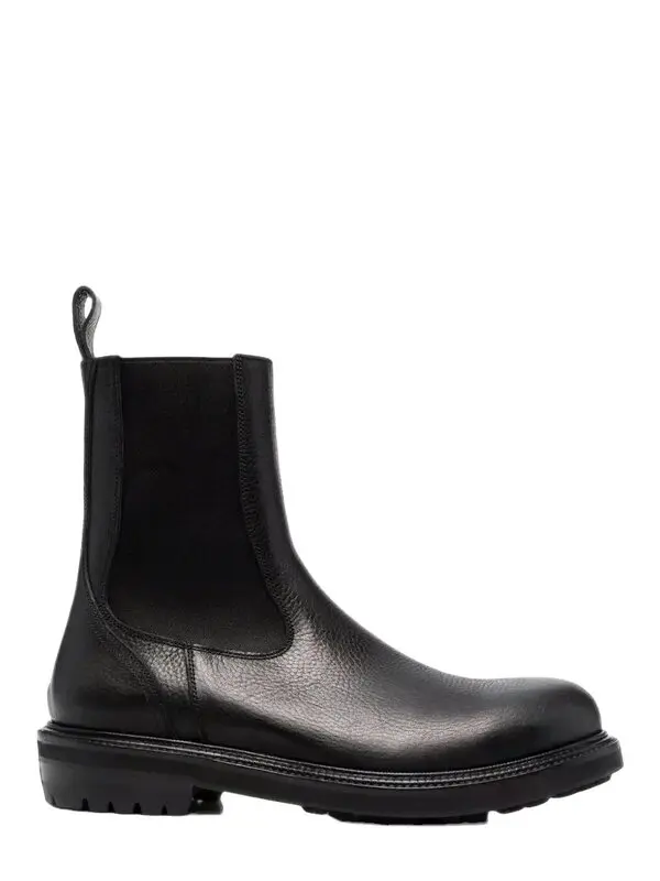 BUTTERO® Chelsea Boots In Grainy Leather - Black