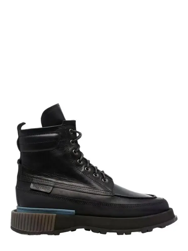 BUTTERO® Leather Lace-up Ankle Boots - Black