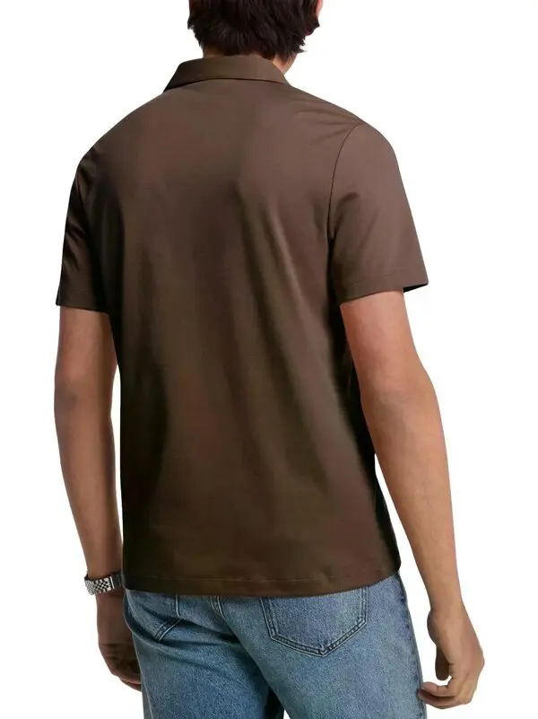 Michael Kors Embroidered-logo Cotton Polo Shirt - Brown