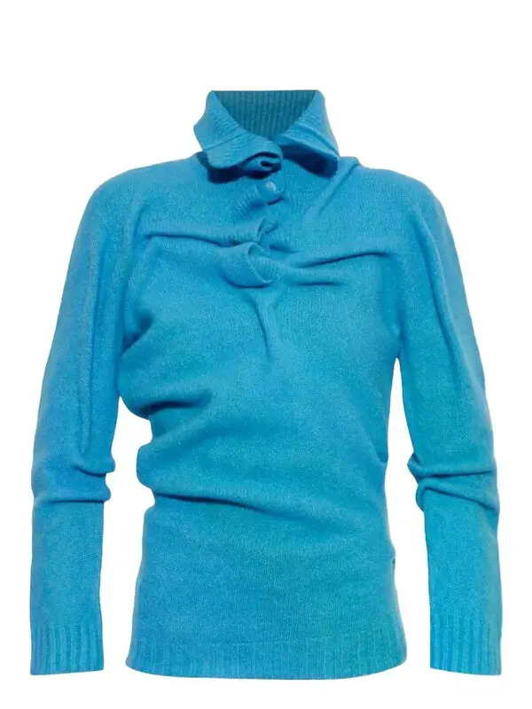 DIESEL® M-amary Ruffled Turtleneck Sweater - Blue