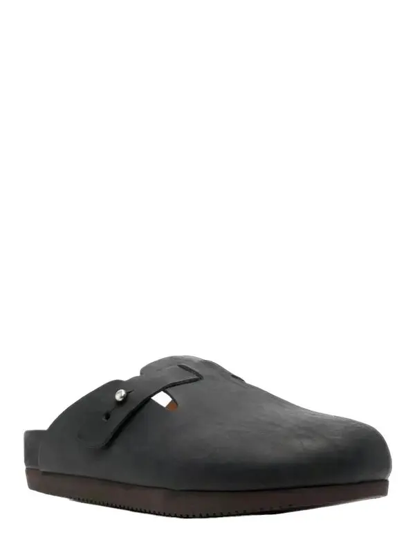 BUTTERO® Buckle-fastening Leather Mules - Black
