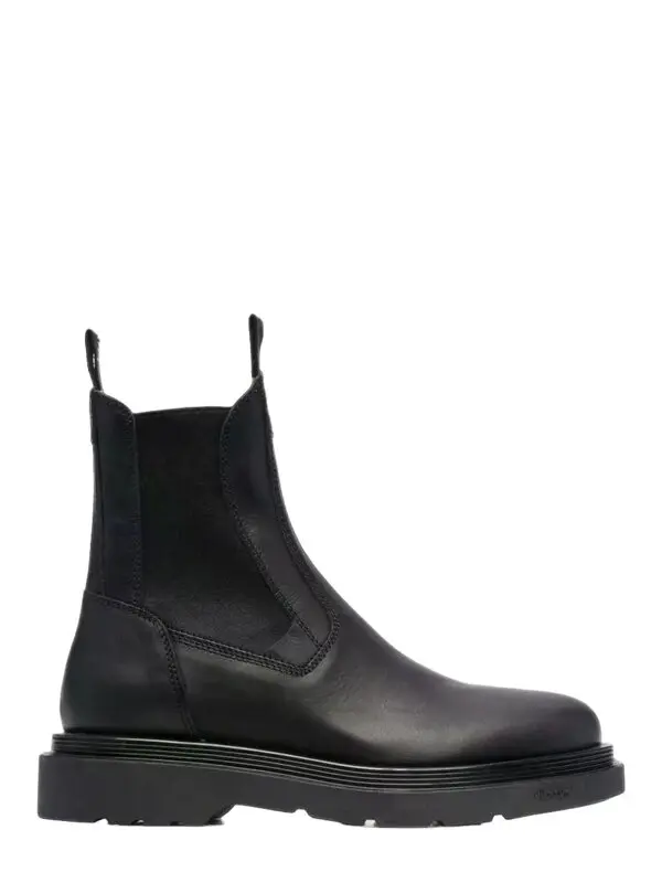 BUTTERO® Leather Chelsea Boots With Vibram Sole - Black
