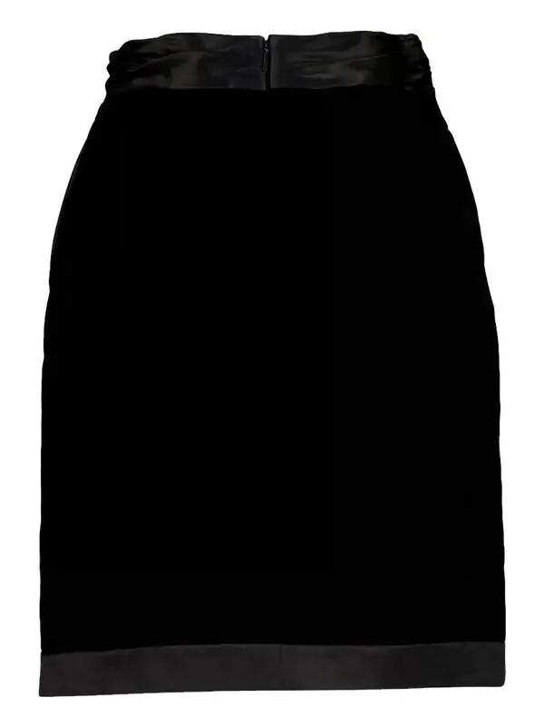 Saint Laurent Velvet Bow Detail Wrap Skirt - Black