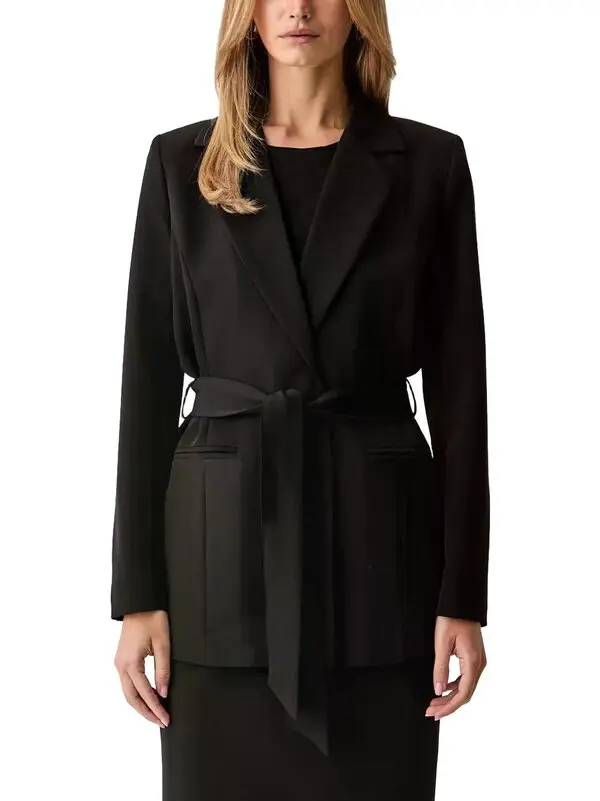 FRACOMINA Belted Notch-lapel Blazer - Black