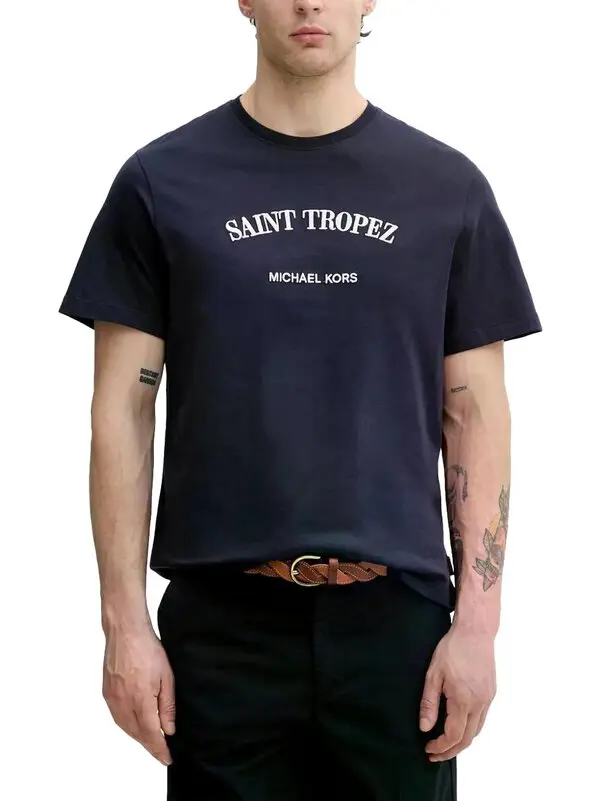 Michael Kors Saint Tropez Cotton-jersey T-shirt - Blue