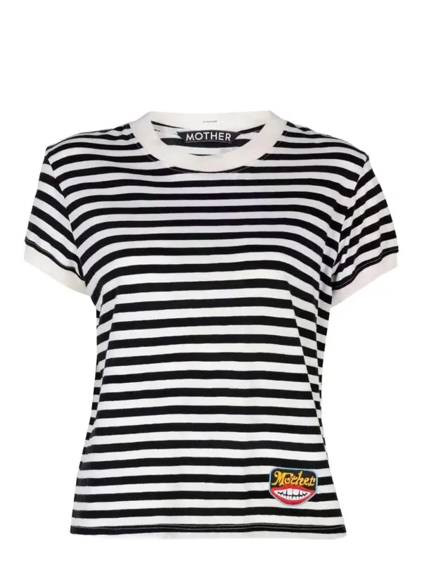 MOTHER The Boxy Goodie Goodie Striped T-shirt - Neutrals