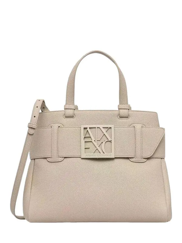 Armani Exchange Logo Plaque Tote Bag - Neutrals