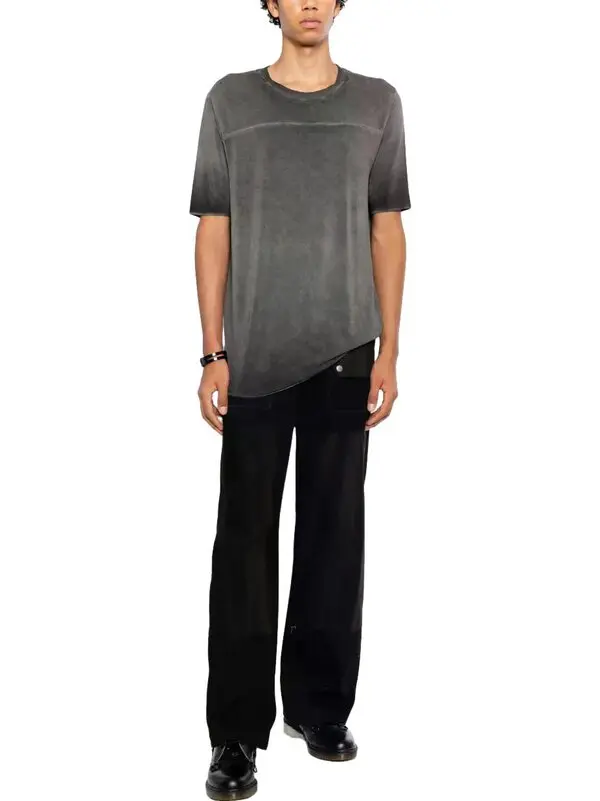 THOM KROM Cold-dye Seam-detail T-shirt - Grey