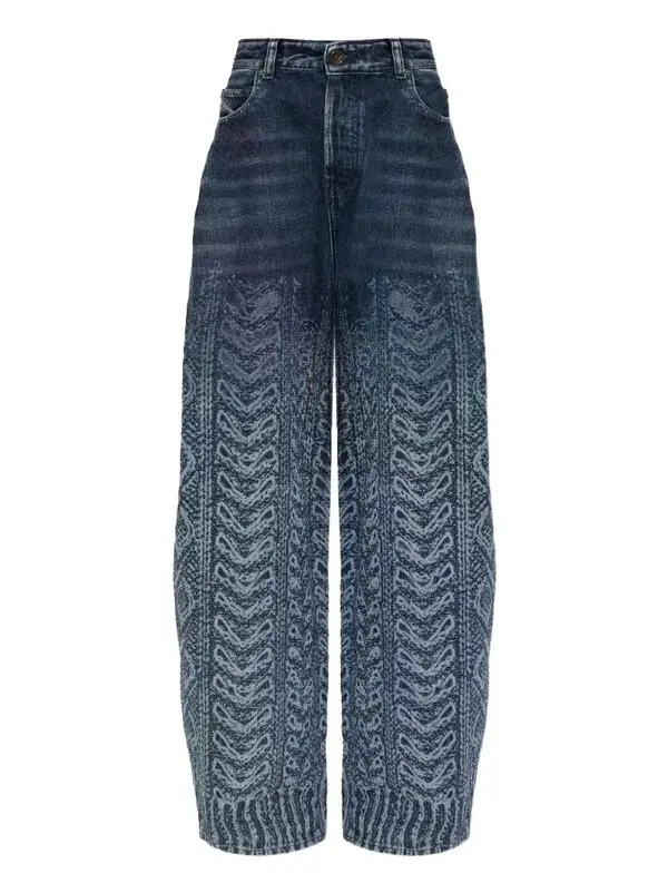 DIESEL® 1987 D-khelz-s2 Cable-knit Print Jeans - Blue