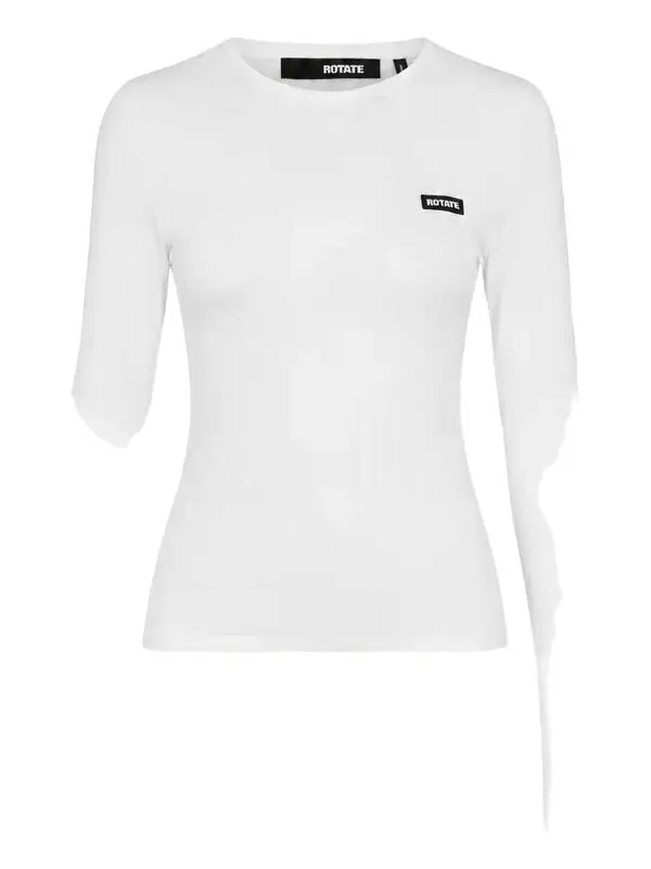 ROTATE BY BIRGER CHRISTENSEN Long Sleeve T-shirt With Logo Detail - White