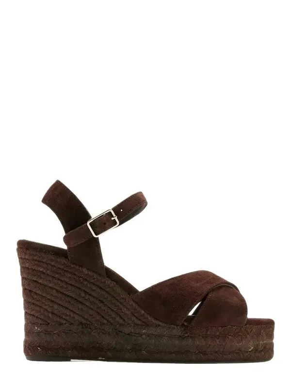 CastaÑer Blaudell Suede Espadrille Wedges - Brown