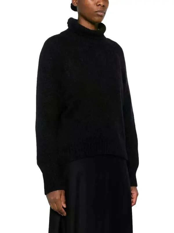 SUSANNE BOMMER Turtleneck Raglan-sleeve Sweater - Black