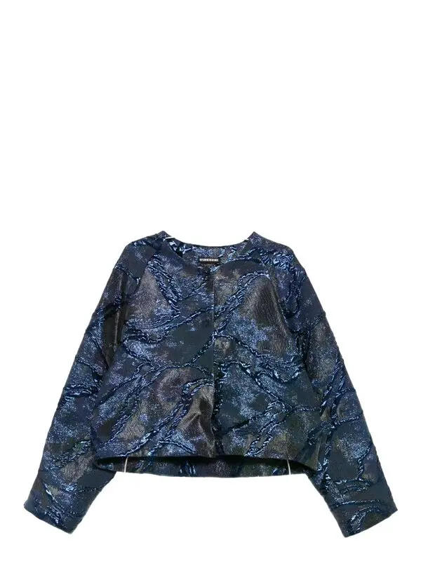 SUSANNE BOMMER Jacquard Cropped Jacket - Blue