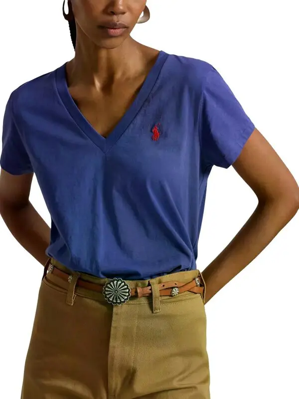 Polo Ralph Lauren Embroidered Pony V-neck T-shirt - Blue