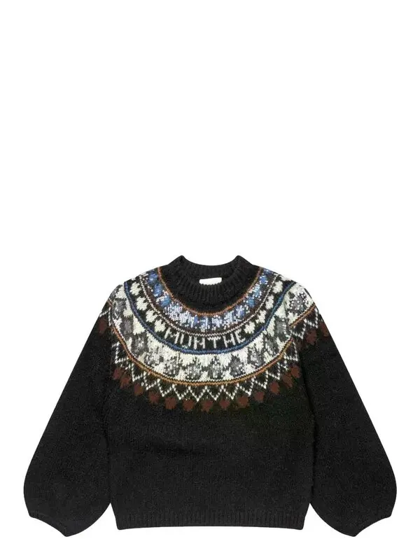 Munthe Vaffie Sequin-embellished Crew Neck Sweater - Black