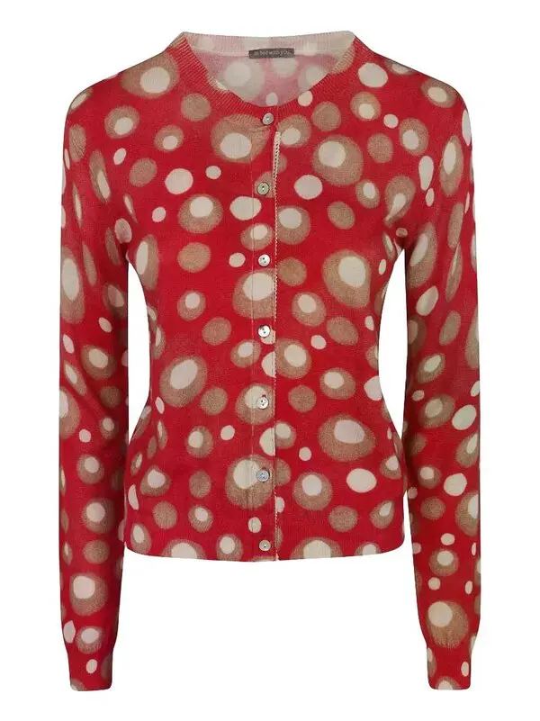 IN BED WITH YOU Polka Dot Print Cardigan - Red