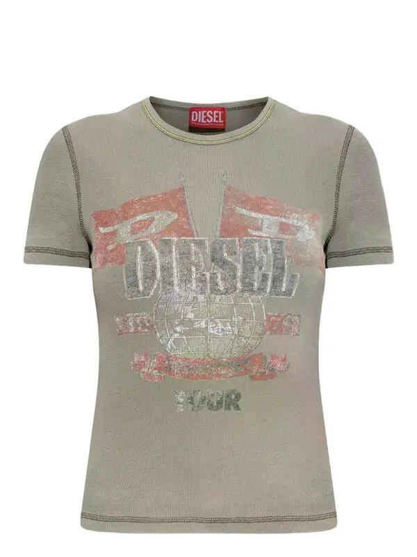 DIESEL® Ribbed Logo Graphic T-shirt - Green