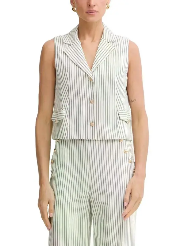 MORGAN Striped Sleeveless Waistcoat - Neutrals
