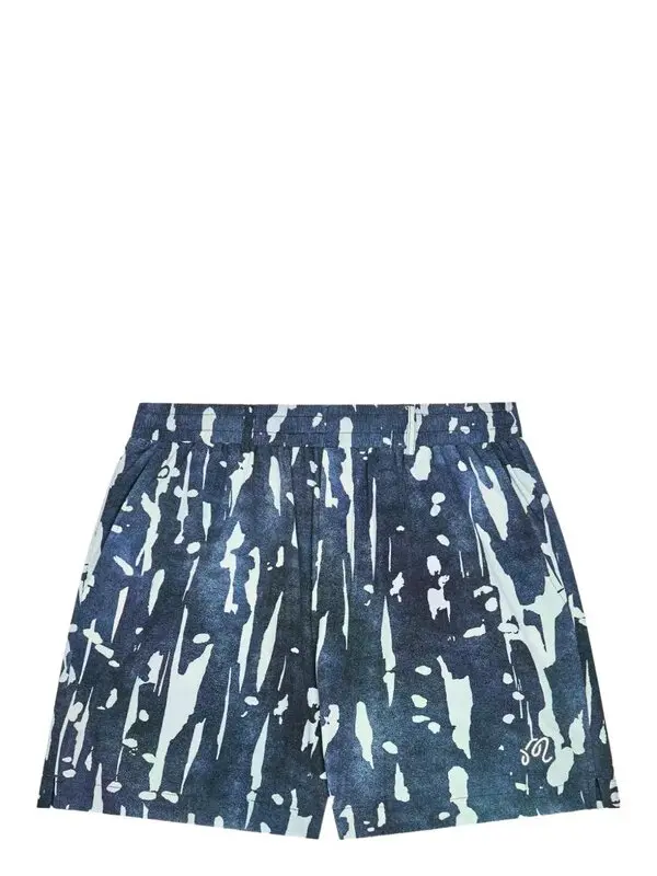 MALBON Scooter Inkwash Print Shorts - Blue