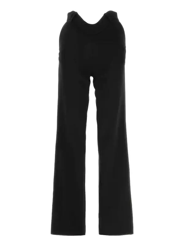 JEAN PAUL GAULTIER Curved Tailored Wide-leg Trousers - Black