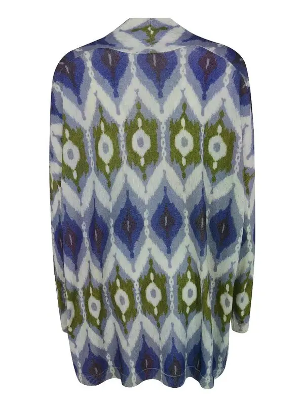IN BED WITH YOU Abstract Print Wool Cardigan - White