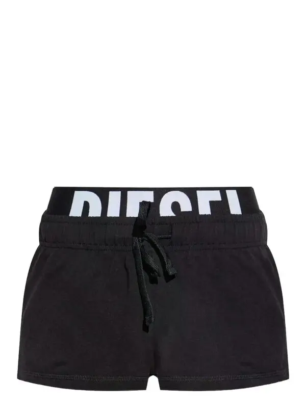DIESEL® Cotton Terry Logo Shorts - Black