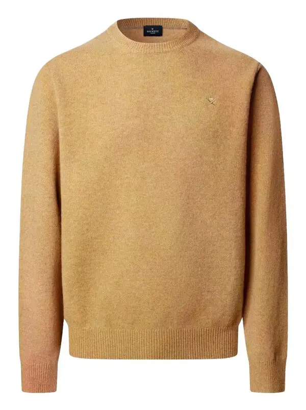 HACKETT  Lambswool Crew-neck Knit - Neutrals