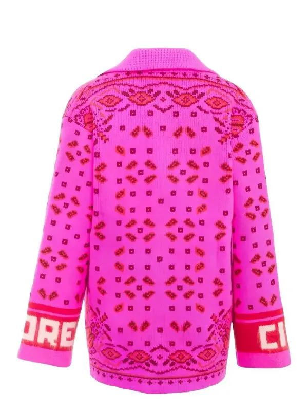 Giada Benincasa Intarsia-knit Button-down Cardigan - Pink