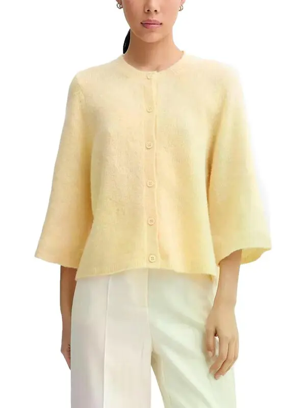 Munthe Cropped Button-up Cardigan - Yellow
