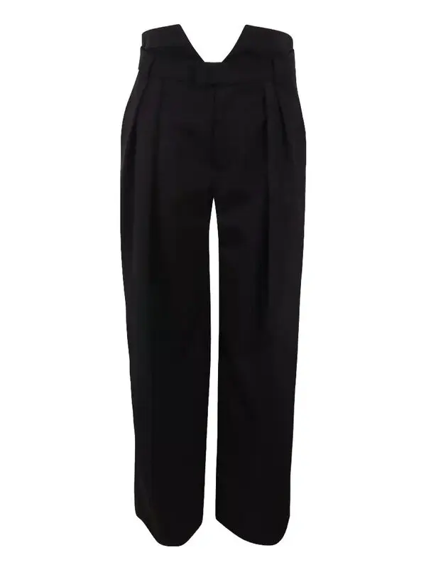 SSHEENA V-cutout Pleated Trousers - Black