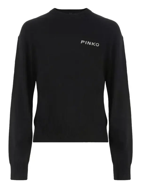 Pinko Love Birds Intarsia-knit Sweater - Black
