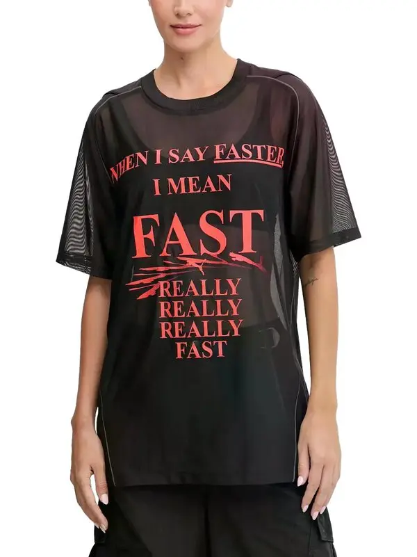 PUMA Slogan-print Mesh T-shirt - Black