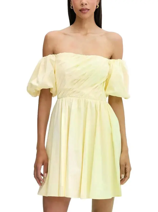 MORGAN Rilou Off-shoulder Draped Mini Dress - Yellow