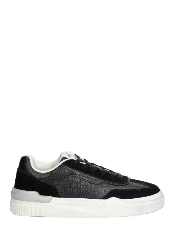 Armani Exchange Paneled Logo Sneakers - Black