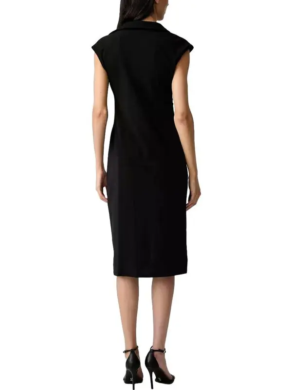MORGAN Button-up Ruched Midi Dress - Black