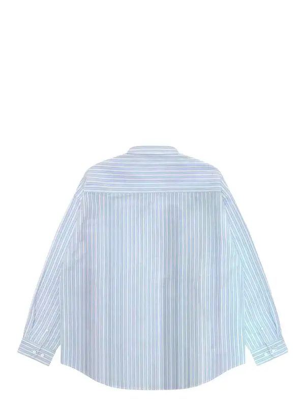 AAPE BY *A BATHING APE Vertical-stripe Logo-patch Shirt - Blue