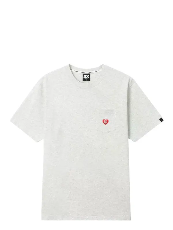 FINGERCROXX Heart-patch Pocket T-shirt - Grey