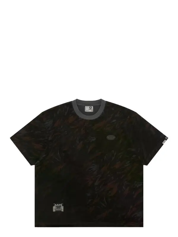 AAPE BY *A BATHING APE Aapeunvs Camouflage-print Embroidered T-shirt - Black