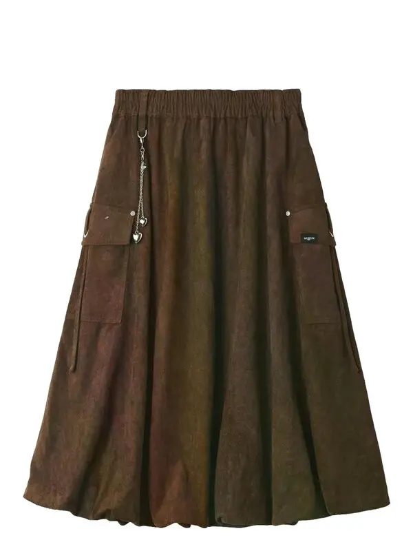 MUSIUM DIV. Cargo Bubble Midi Skirt - Brown