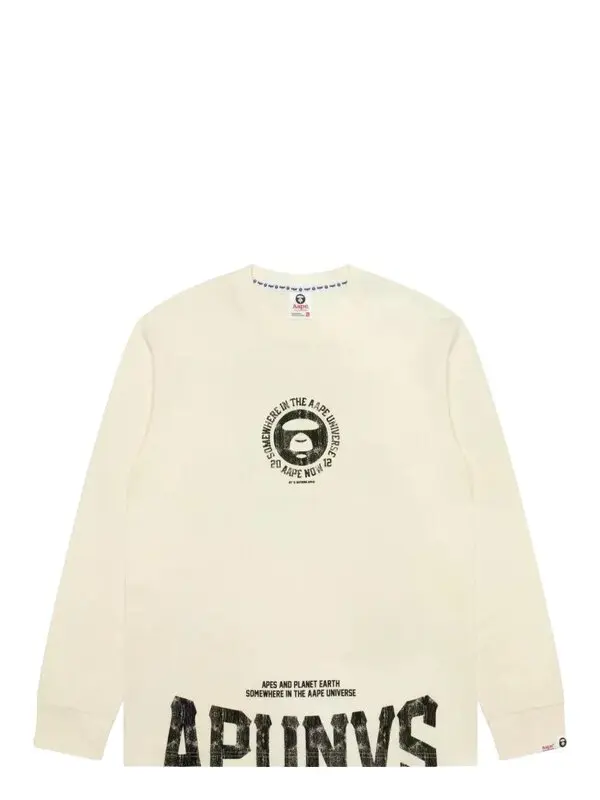 AAPE BY *A BATHING APE Aapeunvs Logo-print Long-sleeve T-shirt - White