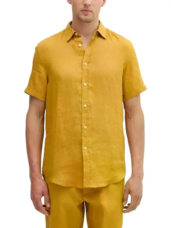 BENETTON Short-sleeve Button Shirt - Yellow