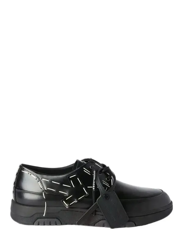 Off-White Out Of Office" Derby Shoes With Contrast Stitching - Black
